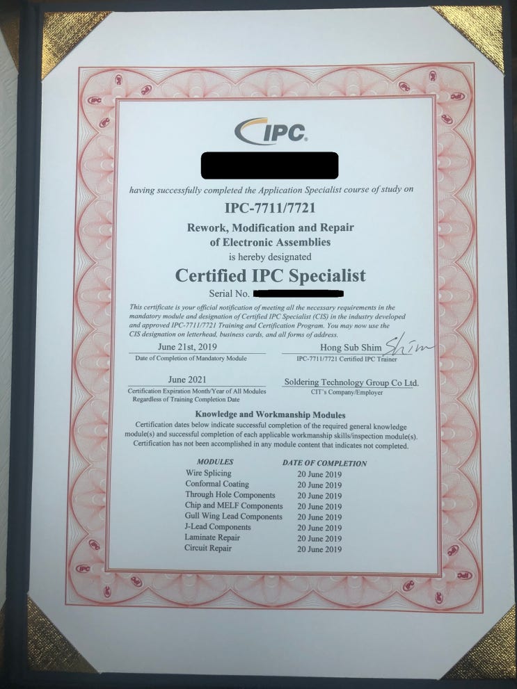 IPC-7711/21 CIS 국제 자격 인증!!! : 네이버 블로그