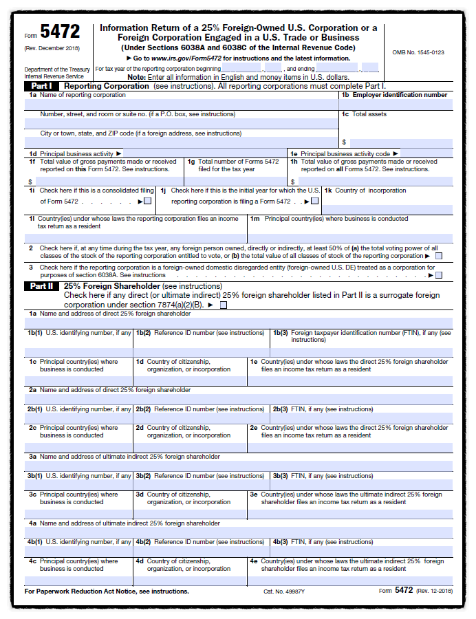 해외 관계사 거래 - Form 5472 벌금 인상 ($25,000) : 네이버 블로그