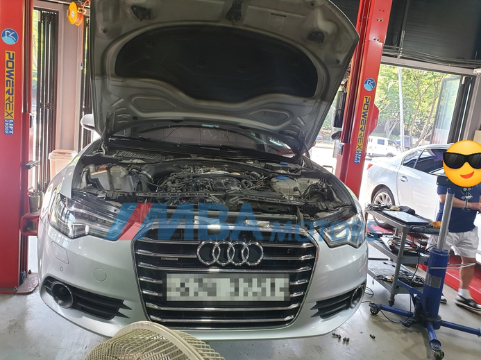일산 수입차 정비 아우디 A6 30 Tdi 시동 시 소음 체인 소음 체인텐셔너교환 오일섬프 실링 작업 엔진 오버홀