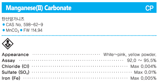 Manganese(II) Carbonate / 탄산망가니즈 : 네이버 블로그