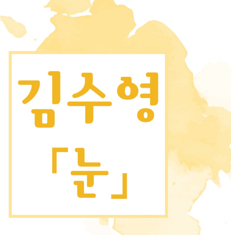 현대시 김수영 눈 해석 네이버 블로그