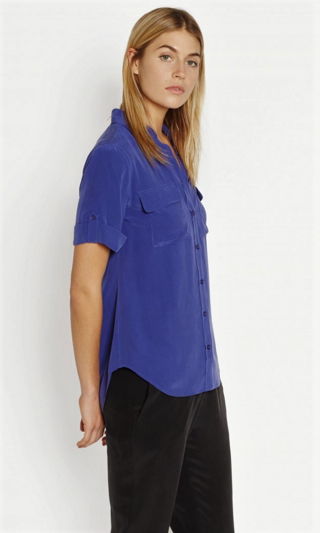 ♥완료♥ Equipment 시원한 블루색! 이큅먼트 숏슬리브 슬림시그니처 셔츠 : 네이버 블로그