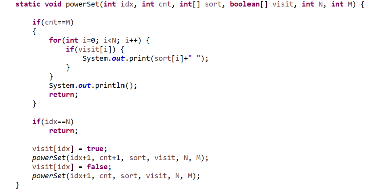 백준(BOJ) 15650 - N과 M (2) //[java] - 조합, Combination : 네이버 블로그