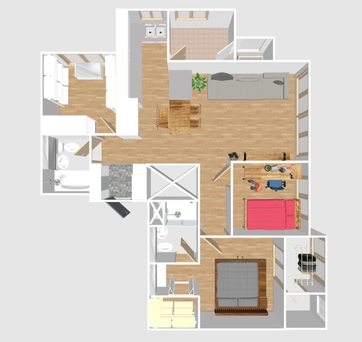 김해삼계서희스타힐스 59b타입 3D가구배치 평면도. : 네이버 블로그