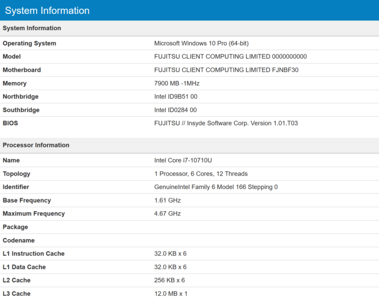 Intel 10th Gen Comet Lake-U 모바일 CPU는 최대 6코어/12스레드 4.7GHz 로 작동. : 네이버 블로그