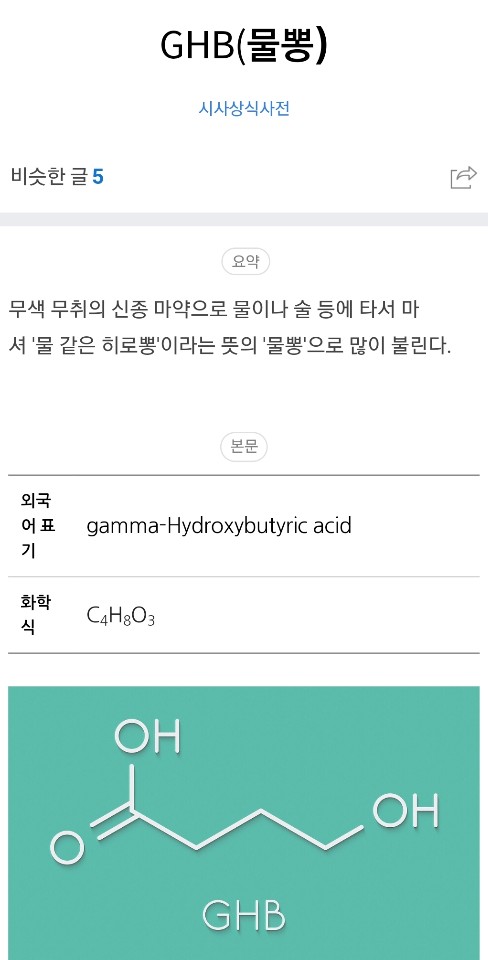 GHB 감마 하이드록시뷰티르산, Gamma-Hydroxybutyric acid : 네이버 블로그