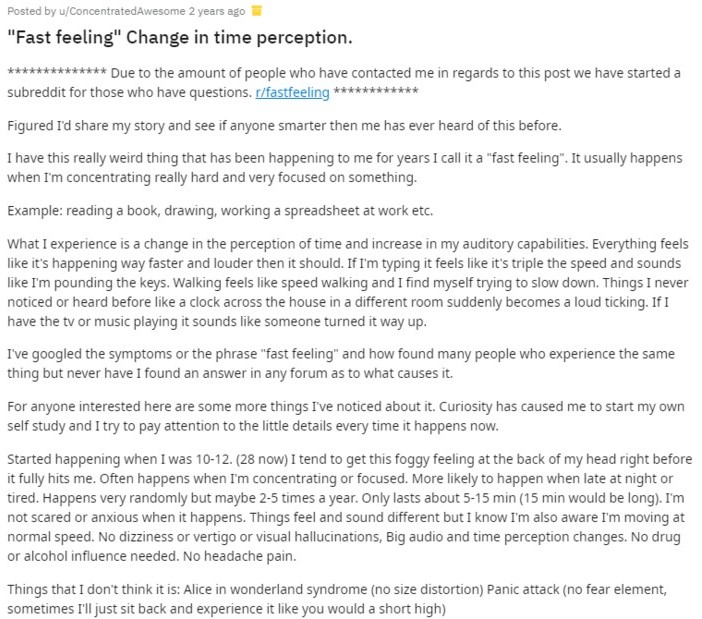 Fast feeling/ 주위 소리가 갑자기 크게 들리고, 속도가 빠르게 느껴지는 현상 : 네이버 블로그