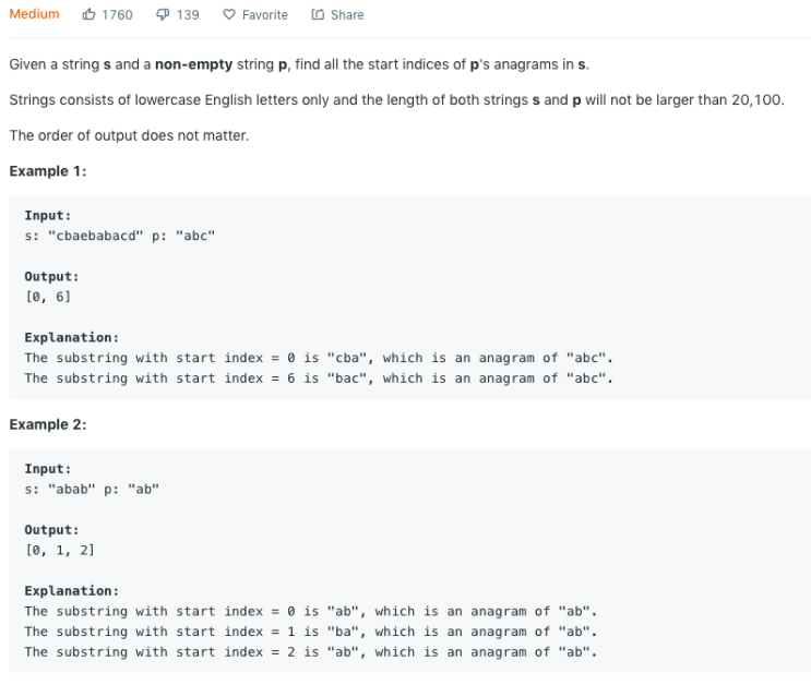 438. Find All Anagrams in a String (java) : 네이버 블로그
