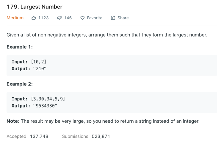 LeetCode 179. Largest Number - Big Integer : 네이버 블로그