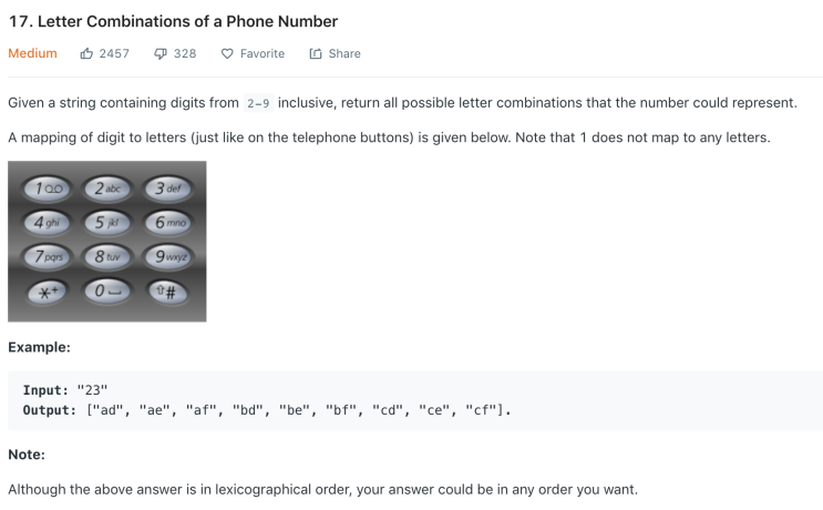 LeetCode 17. Letter Combinations of a Phone Number : 네이버 블로그