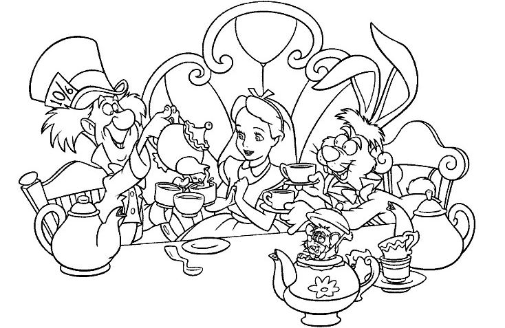 [포토샵작품] 이상한 나라의 앨리스 컬러링 도안 / 일러스트 다운 : 네이버 블로그