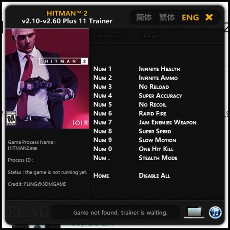 19-08-28 히트맨2 트레이너 (HITMAN2 Trainer v2.10-v2.60 +11) 3DM : 네이버 블로그