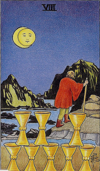 [입문/마이너/컵/정방향/역방향] Eight of Cups(컵 8번) 해석/풀이/정리 : 네이버 블로그