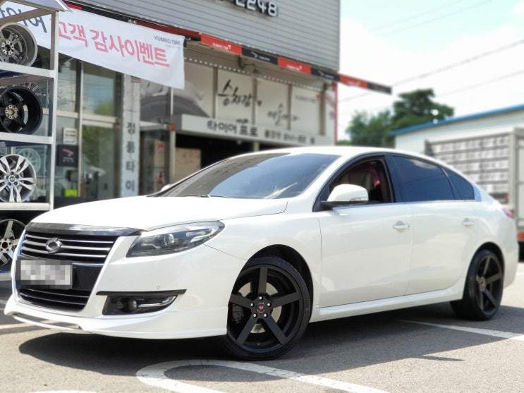 "의정부타이어"삼성 SM7 19인치 휠&타이어 교체 / 중고 19인치 아비드 CV3 스타일 무광블랙 / 금호타이어 엑스타 PS71 235 35 19 / 삼성차 휠 크롬 볼트 ...