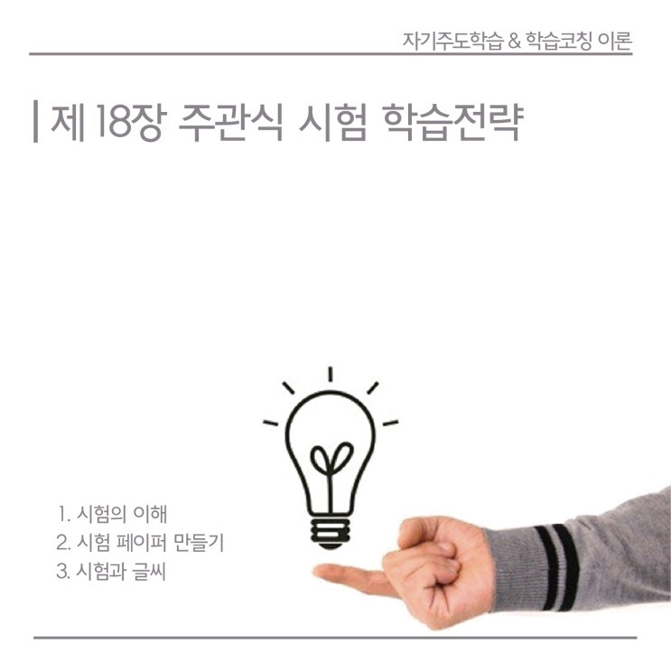 자기주도학습 And 학습코칭 이론 제18장 효과적인 주관식 시험의 학습전략 네이버 블로그