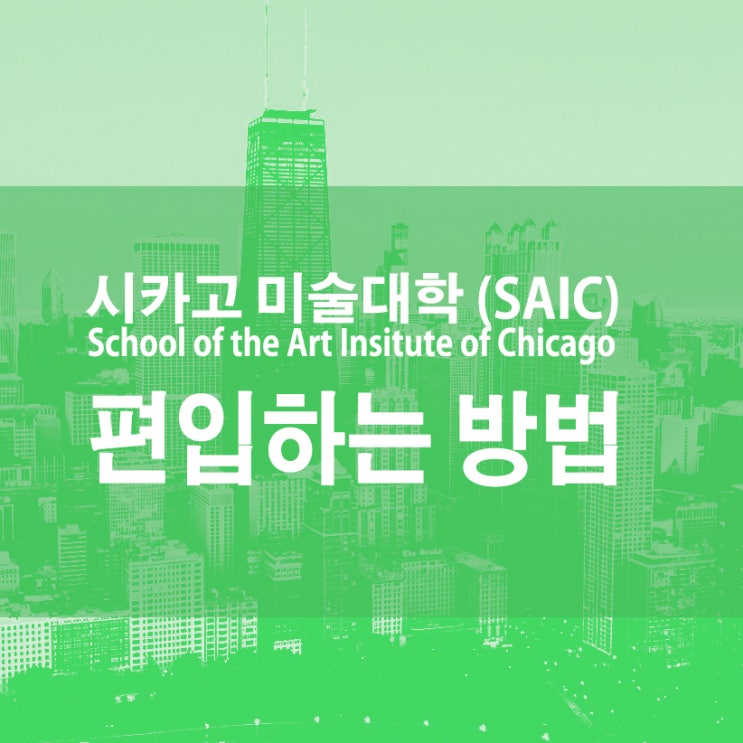 [미국미술유학]미국 미대 편입, 시카고 미대(SAIC) 편입하는 방법! School of the Art Institute of ...