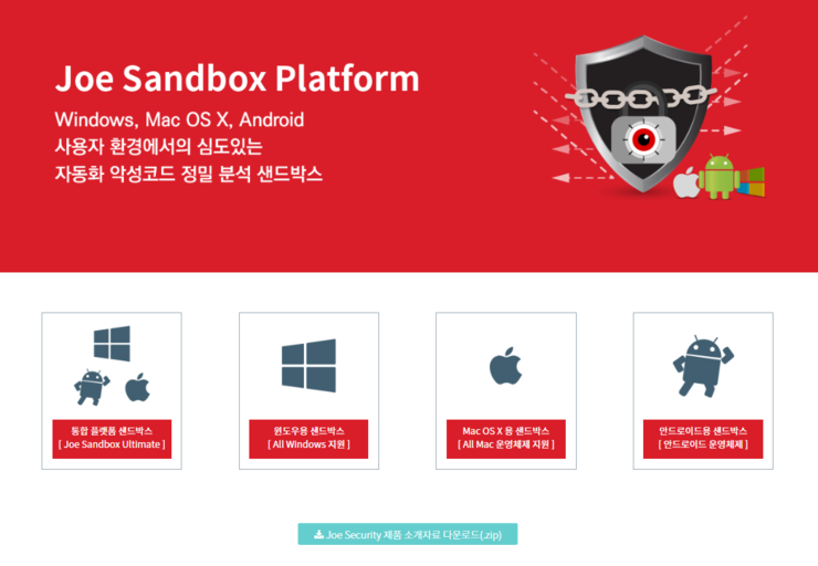 Joe Sandbox platform Windows, Mac OS X, Android 사용자 환경에서의 심도있는 자동화 악성코드 ...