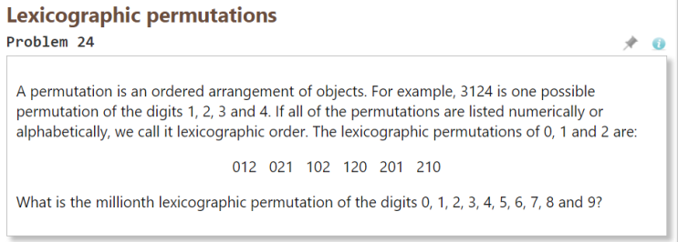 [PE 24] n번째 순열 구하기 - Lexicographic permutations : 네이버 블로그