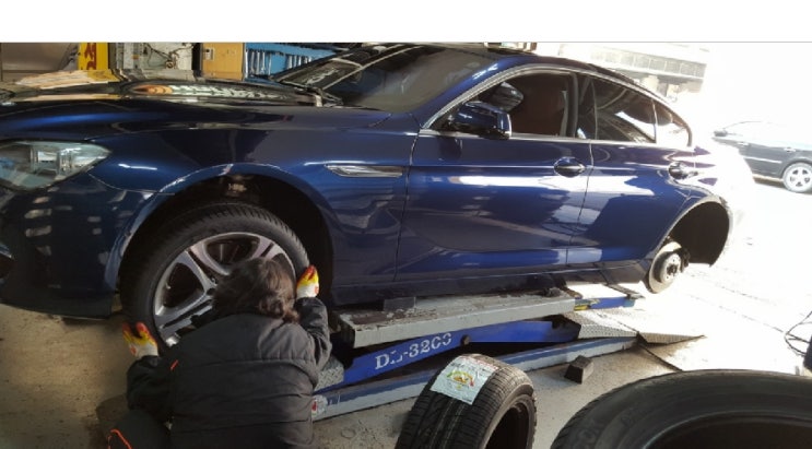 bmw 640d 타이어 브랜드별 가격표. 교체과정 : 네이버 블로그