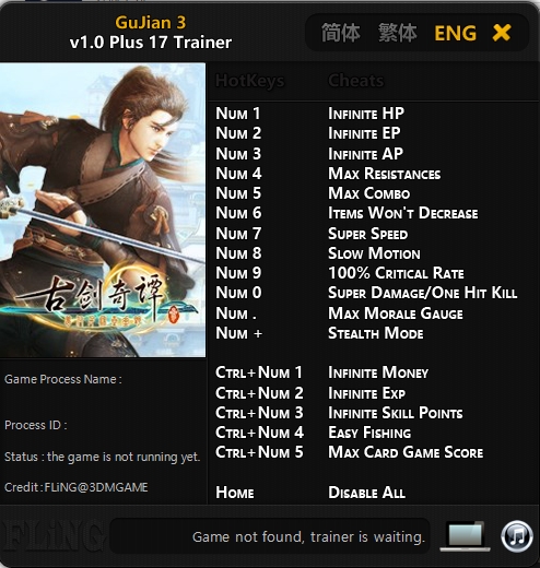 Gujian 3 古剑奇谭 三 玄戈 트레이너GuJian 3 v1.0 Plus 17 Trainer Updated 2019.01.08 ...