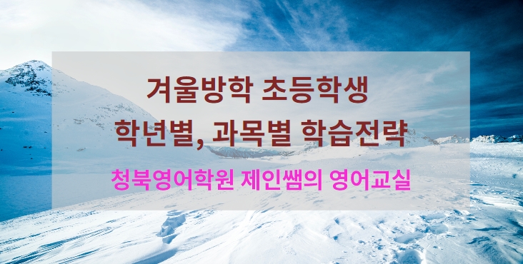 겨울방학 초등학생 학년별 과목별 학습전략 청북영어학원 제인쌤의 영어교실 네이버 블로그