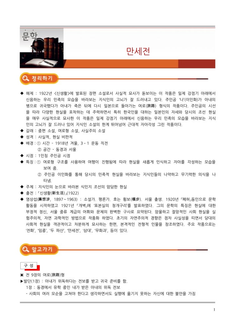 2018 EBS 수능특강 | 만세전 (염상섭) 해설 및 문제 : 네이버 블로그