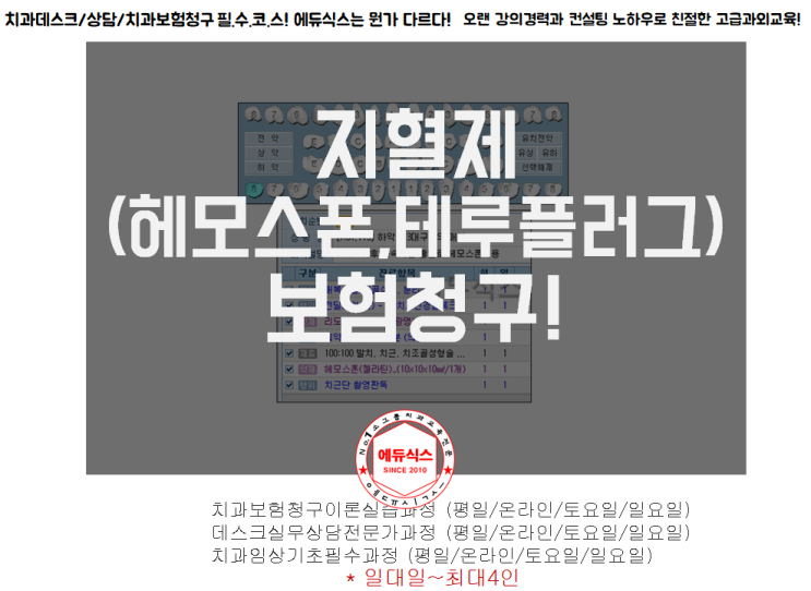 치과보험청구 지혈제젤폼스폰지헤모스폰테루플러그 에듀식스 치과세미나 네이버 블로그