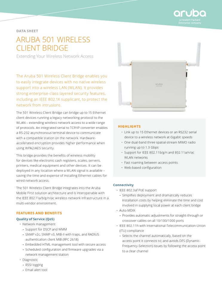 HPE Aruba / 501 Wireless Client Bridge (802.11ac 1.3Gbps) : 네이버 블로그
