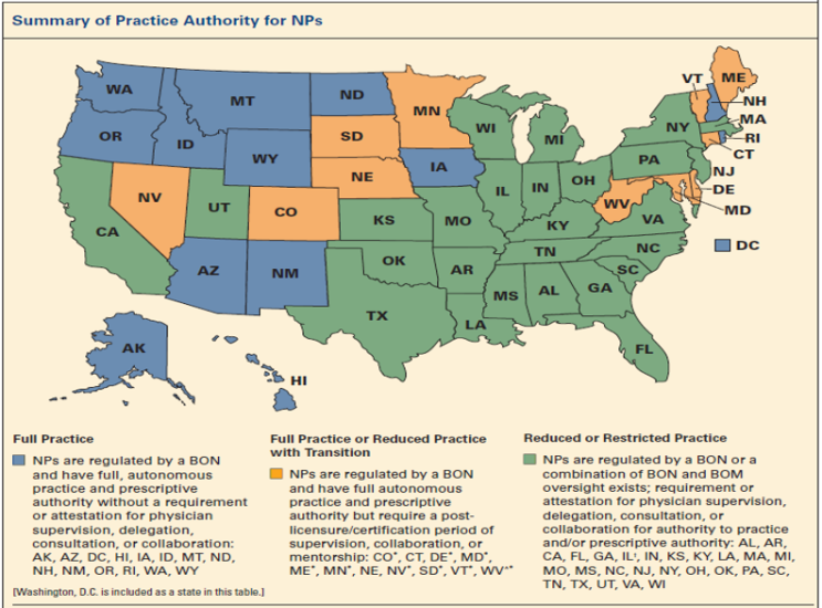 각 주의 NP Practice authority 범위 : 네이버 블로그