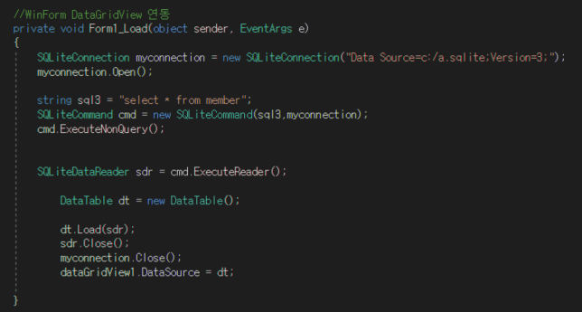 C# SQLite SQLiteDataReader, DataTable : 네이버 블로그