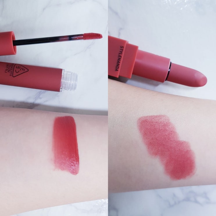 3ce 매트립스틱 #221멜로우플라워 vs 벨벳립틴트 다포딜 : 네이버 블로그