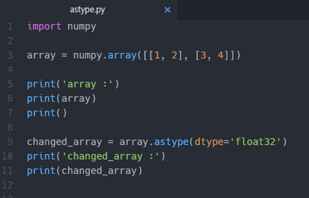 Python numpy.ndarray.astype() : 네이버 블로그