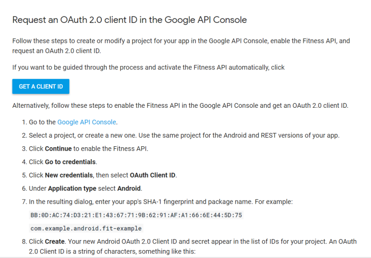 Google fit api 사용방법 : 네이버 블로그