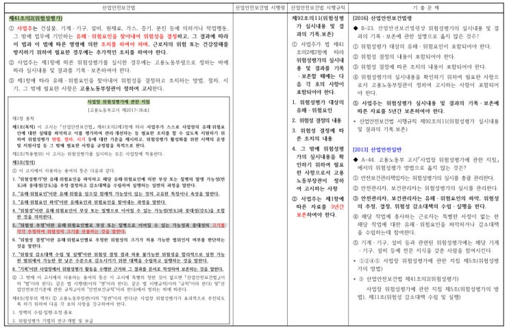 산업안전일반 기출문제 분석위험성평가 업데이트1 네이버 블로그