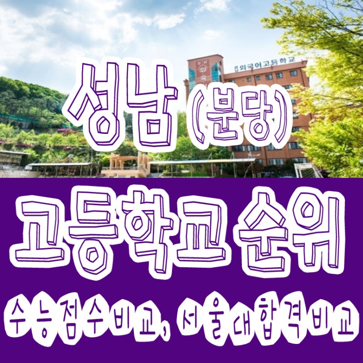 성남 성남시 분당구 고등학교 고교 순위 2018 서울대합격자수 비교 성남외고 서현고 분당 대진고 네이버 블로그