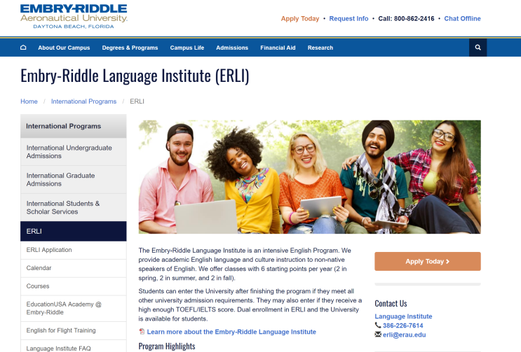 [항공유학] Embry Riddle 부설어학원 ERLI 일정, 학비 : 네이버 블로그