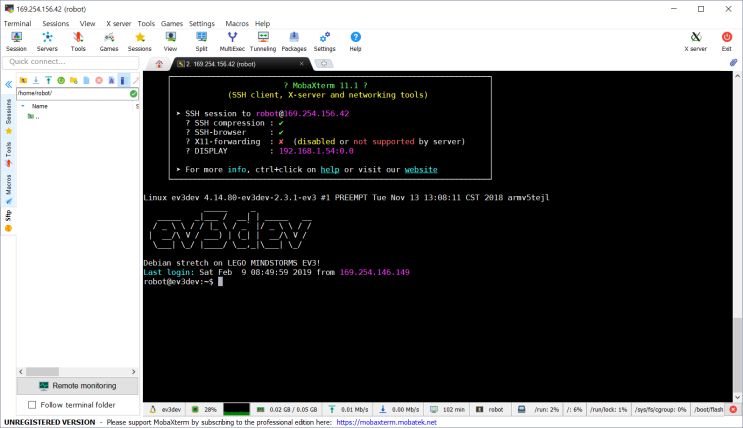 [EV3-Python] ev3dev + SSH(MobaXterm) : 네이버 블로그