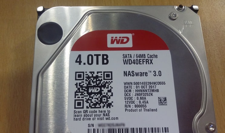 정전 이후 하드인식문제 WD40EFRX 4테라 : 네이버 블로그