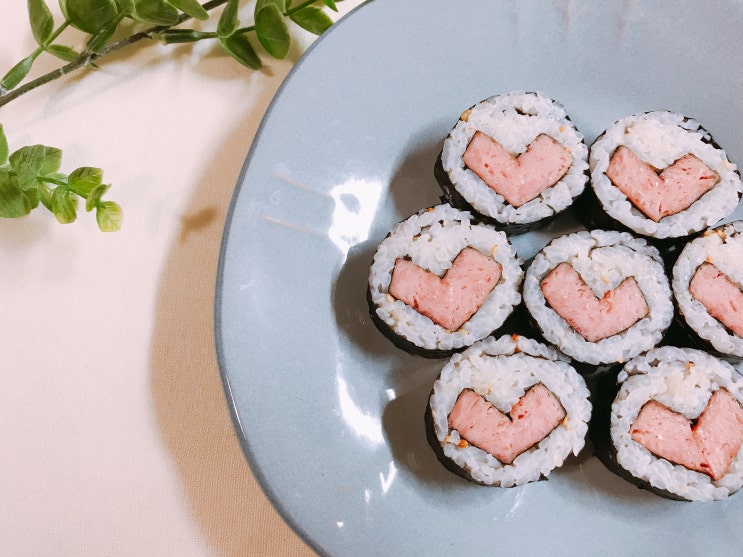 하트김밥 만드는 법 예쁜 스팸하트김밥 소풍도시락 네이버 블로그