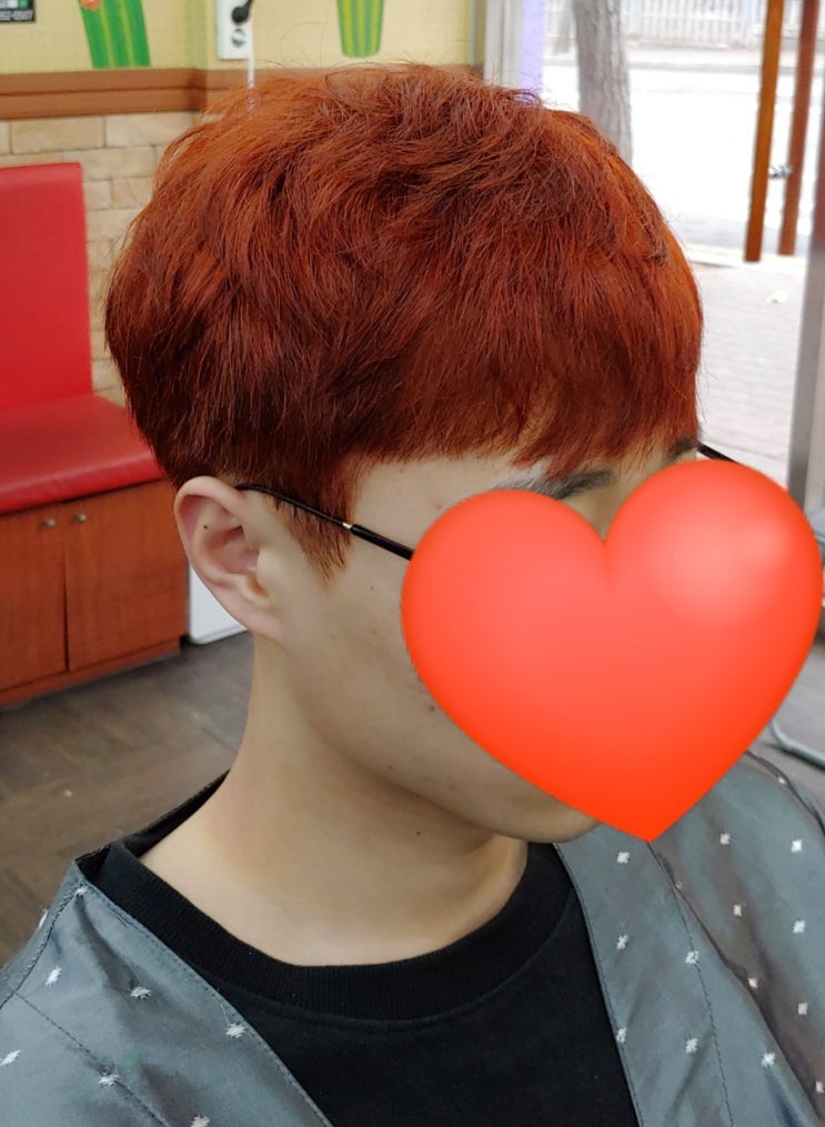 의정부 남자 레드염색머리 빨간머리 레드오렌지 빨강염색 탈색하고 레드염색 의정부민락동쿨가이 남성전용전문미용실 네이버 블로그