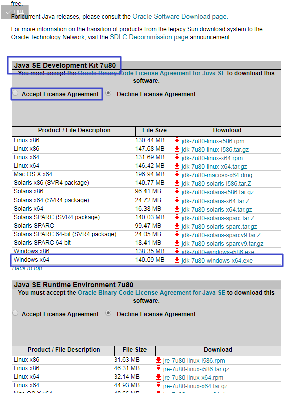 자바 설치, jdk 1.7 설치, 윈도우7 환경변수 설정, JAVA SE 7 : 네이버 블로그