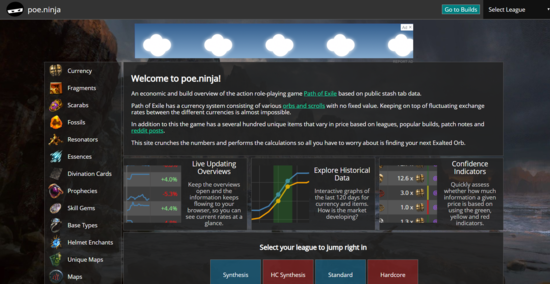 [13]패스 오브 엑자일: 통계 사이트 PoE Ninja : 네이버 블로그