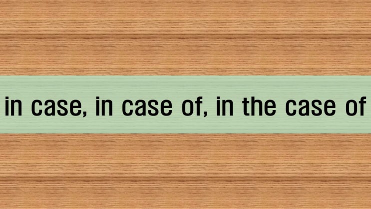 [영어공부][영어표현] In case, In case of, In the case of : 네이버 블로그