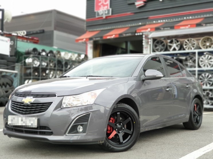 "의정부휠 전문점""양주휠 전문점" 쉐보레 "크루즈 가솔린 5H PCD 105" "17인치 국산 TE37(BK-37)무광블랙 ...