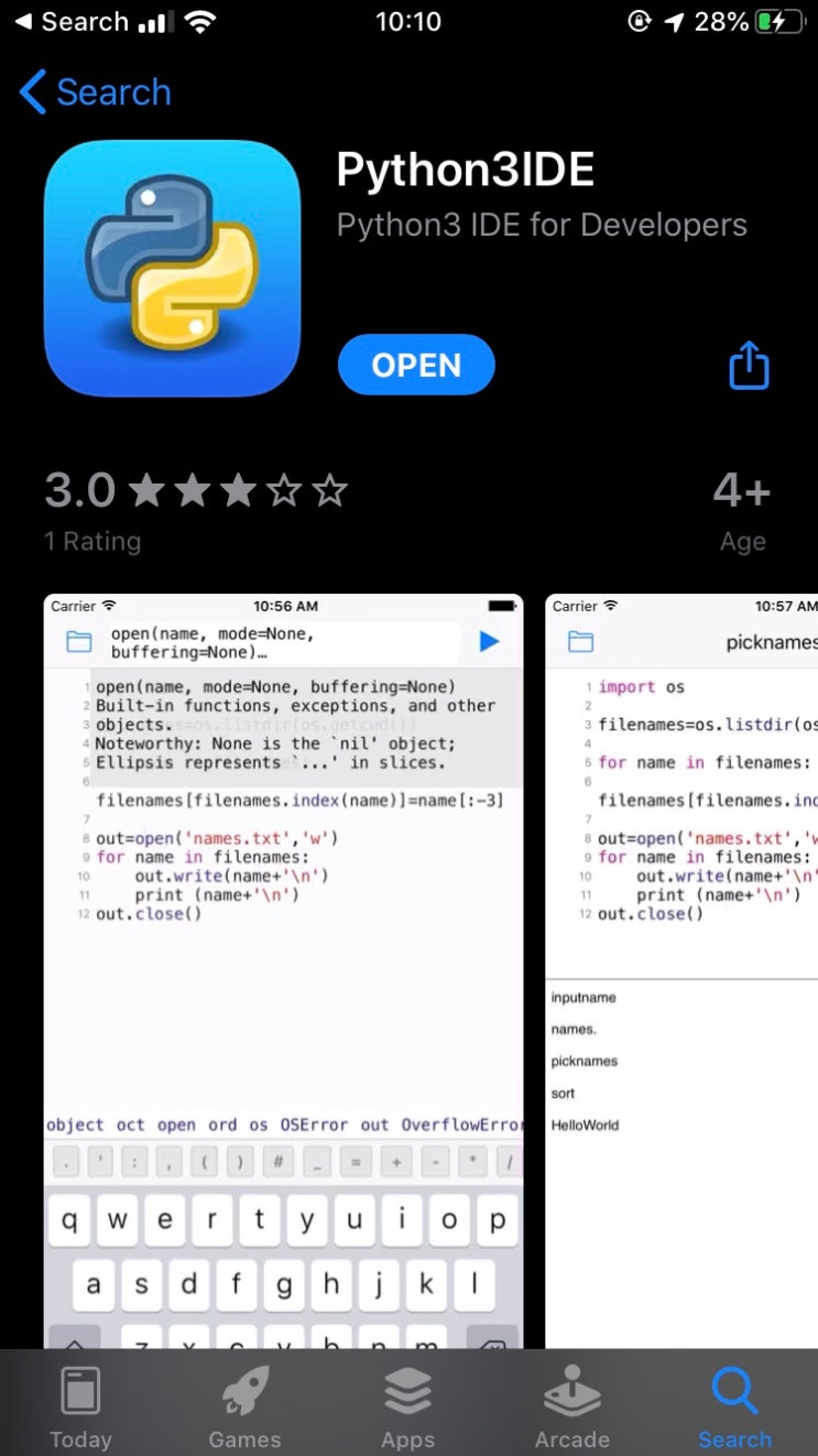 [데이터 사이언스] 코딩 연습용 파이썬 앱 추천, Python3IDE : 네이버 블로그