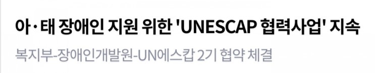 아ㆍ태 장애인 지원 위한 'UNESCAP 협력사업' 지속 : 네이버 블로그