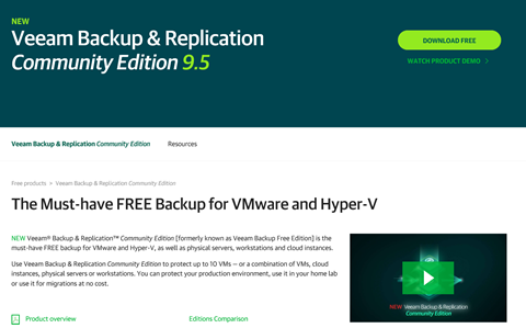 무료 백업 솔루션 Veeam Backup & Replication Community Edition : 네이버 블로그