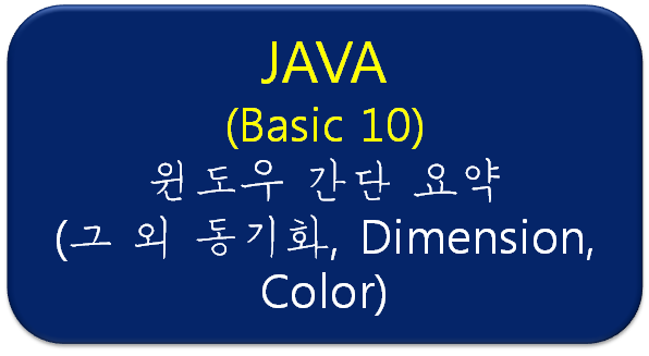 [Day28][Java-10] 윈도우 간단요약 (그 외 Syncronized, Dimension, Color) : 네이버 블로그