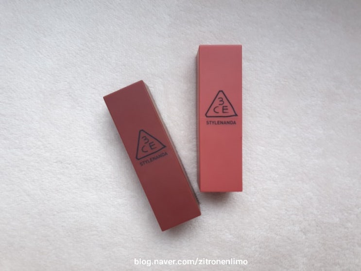 [3CE] 3CE 무드레시피 립컬러 #221 Mellow Flower / #909 Smoked Rose 솔직후기 : 네이버 블로그