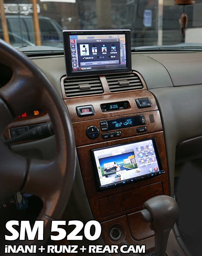 SM520 아이나비, 런즈 네비매립, 후방카메라 깔끔시공 : 네이버 블로그